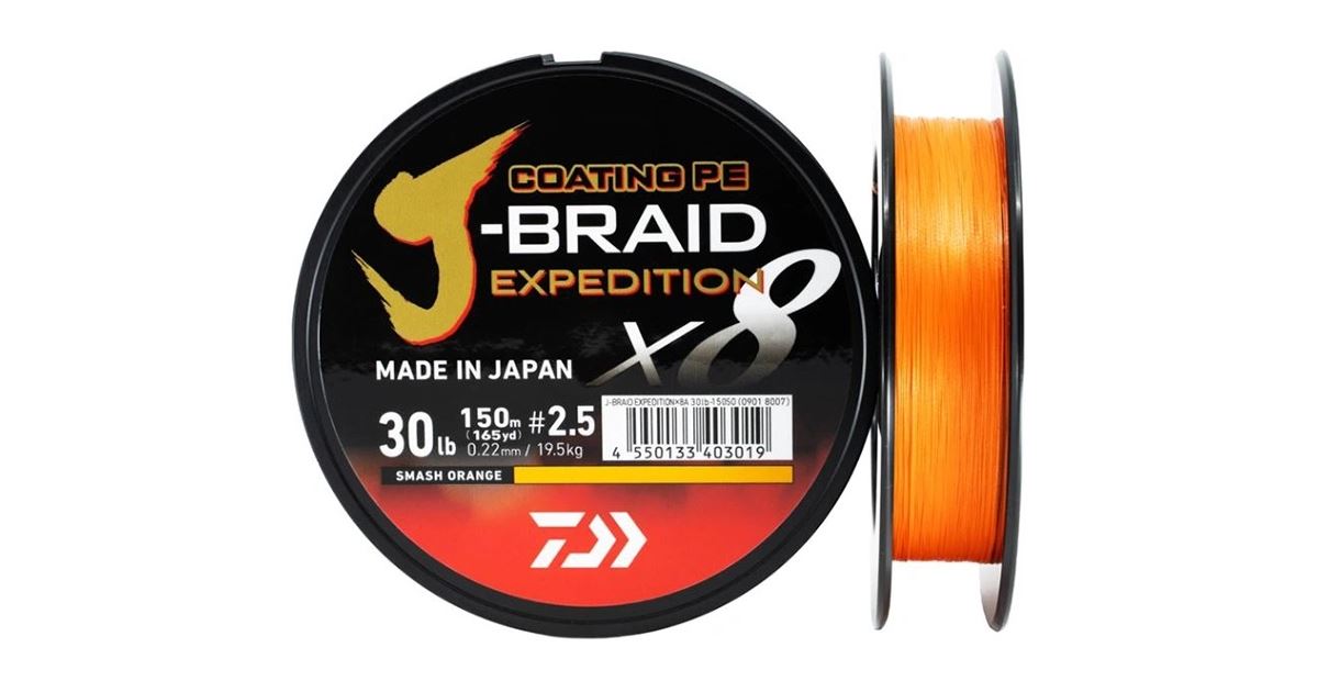 Daiwa Splétaná Šňůra J-Braid Expedition X8E Smash Orange 150 m