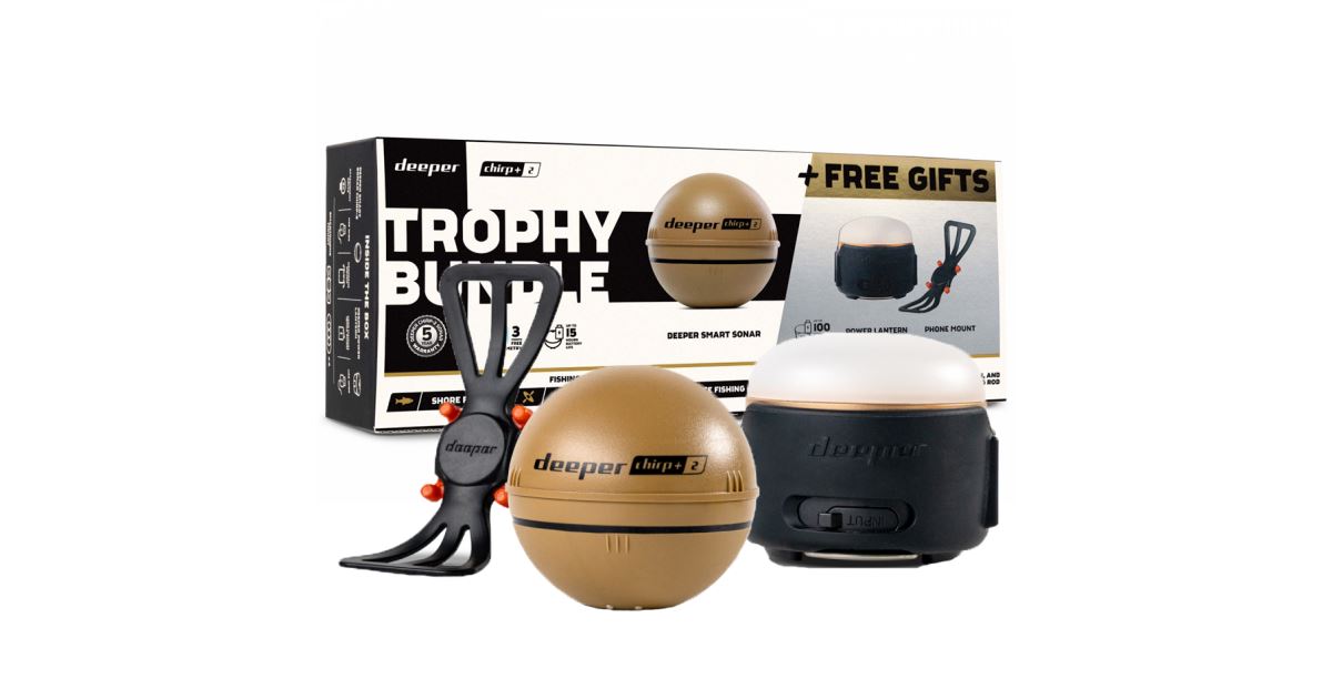 Deeper Nahazovací Sonar Chirp+2 Zimní Edice Winter Trophy Bundle + Držák Telefonu a Svítilna