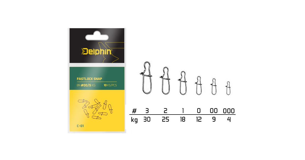 Delphin Karabinka Fastlock Snap C-01 10 ks