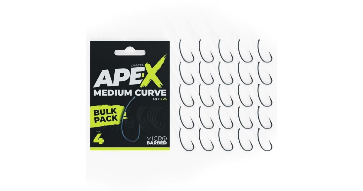 RidgeMonkey Háčky Ape-X Medium Curve Barbed Bulk Pack 25 ks