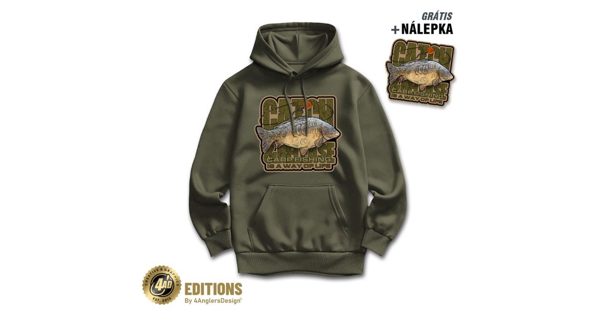 4ANGLERSDESIGN Mikina Catch and Release Is A Way Of Life