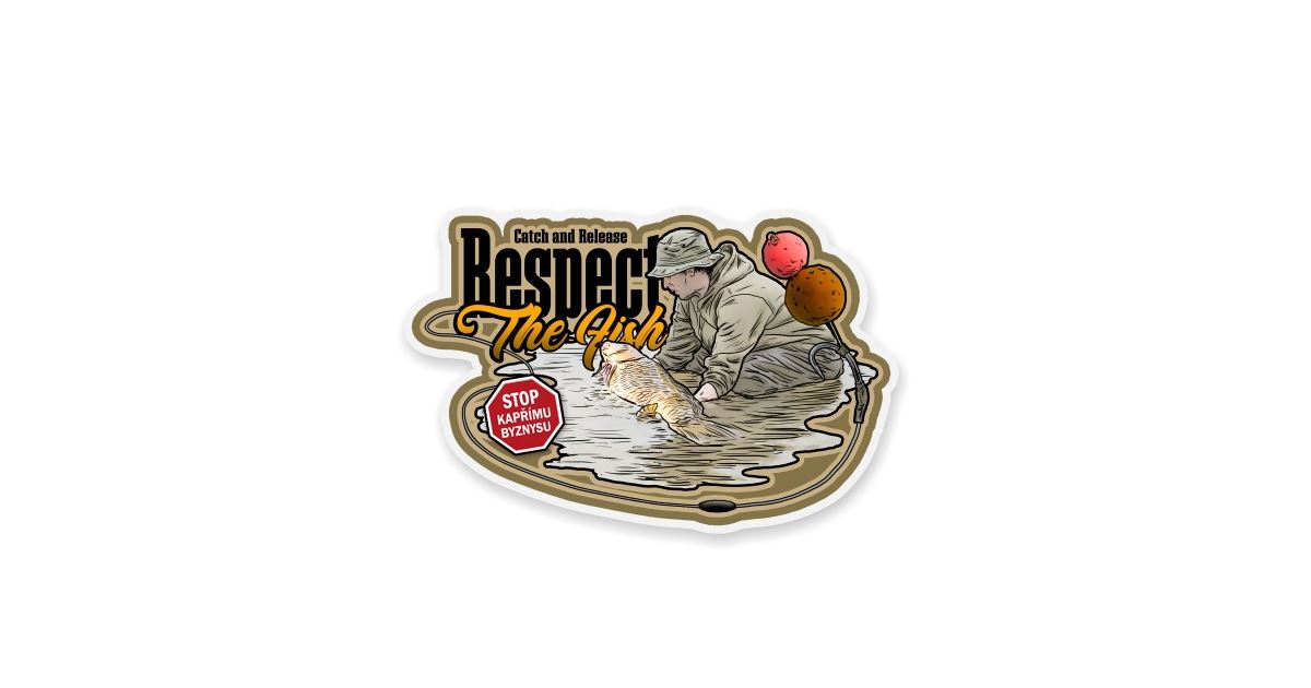 4ANGLERSDESIGN Samolepka 54 Catch and Release Respect The Fish CZ