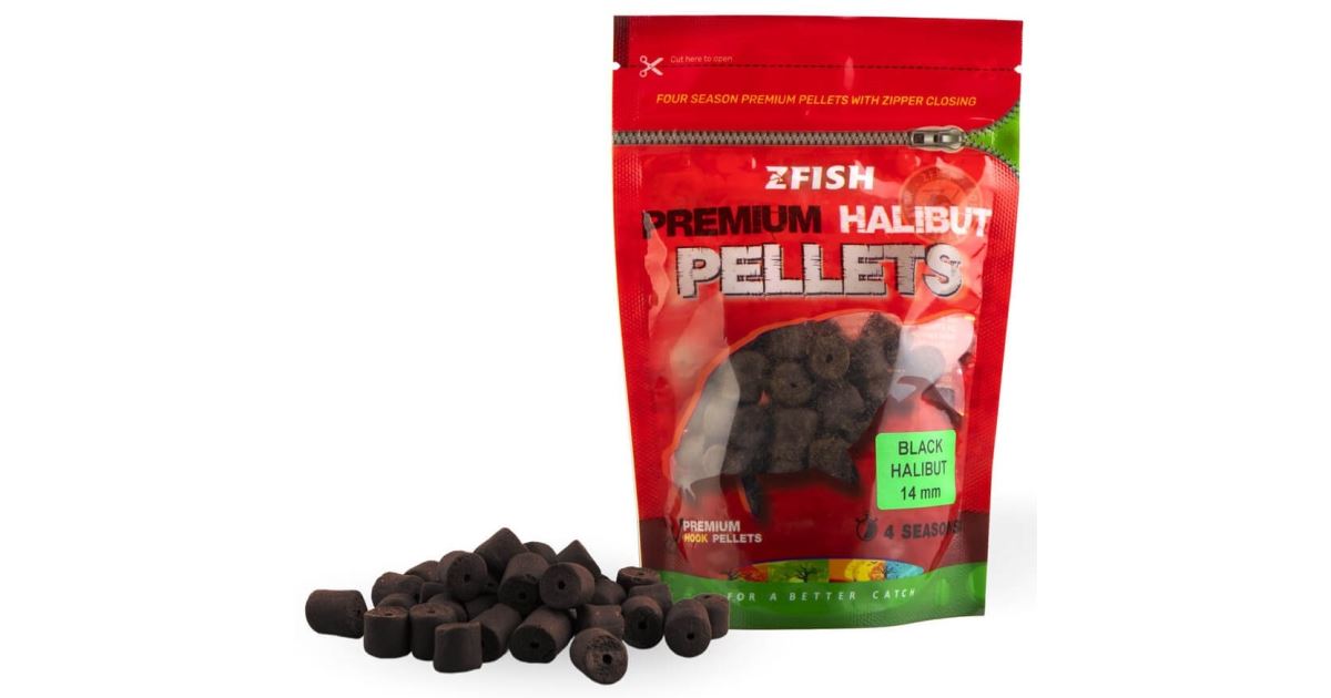 Zfish Chytací Pelety Premium Halibut Pellets Black Halibut 200 g - 14 mm
