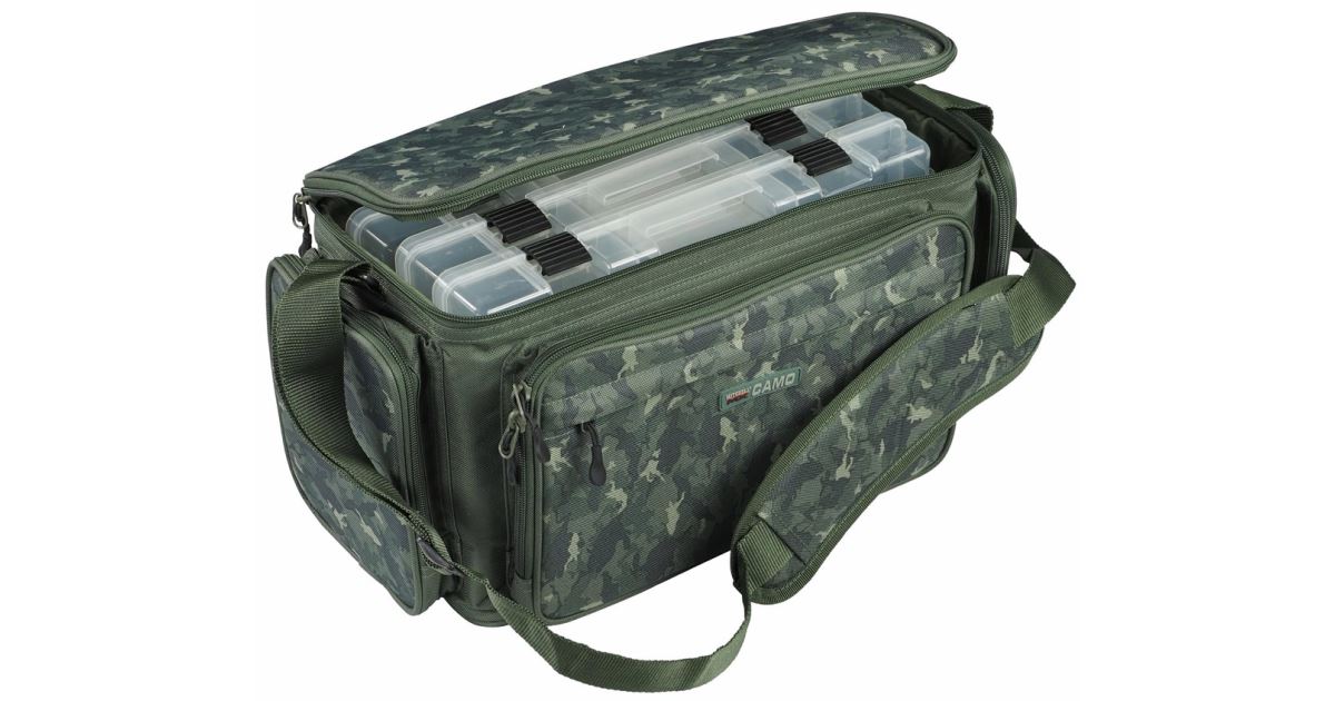 Mitchell Taška MX Camo Tackle Bag L + 3 Tackleboxy